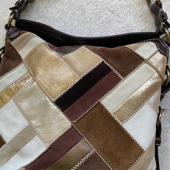 Coach | Bags | New Coach Brown Leather Suede Patchwork Purse | Poshmark